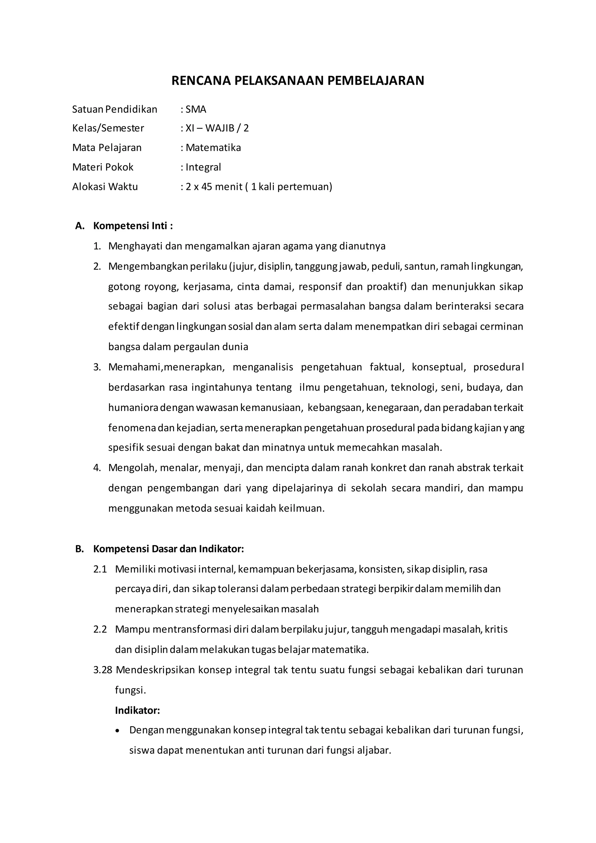 Rencana pelaksanaan pembelajaran-PBL | DOCX