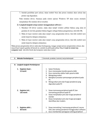 Contoh Rencana pelaksanaan pembelajaran | DOCX