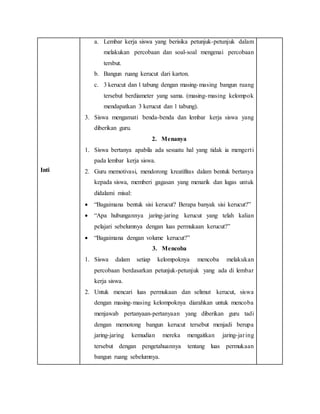 Rencana pelaksanaan pembelajaran bangun ruang sisi lengkung kelas IX | PDF