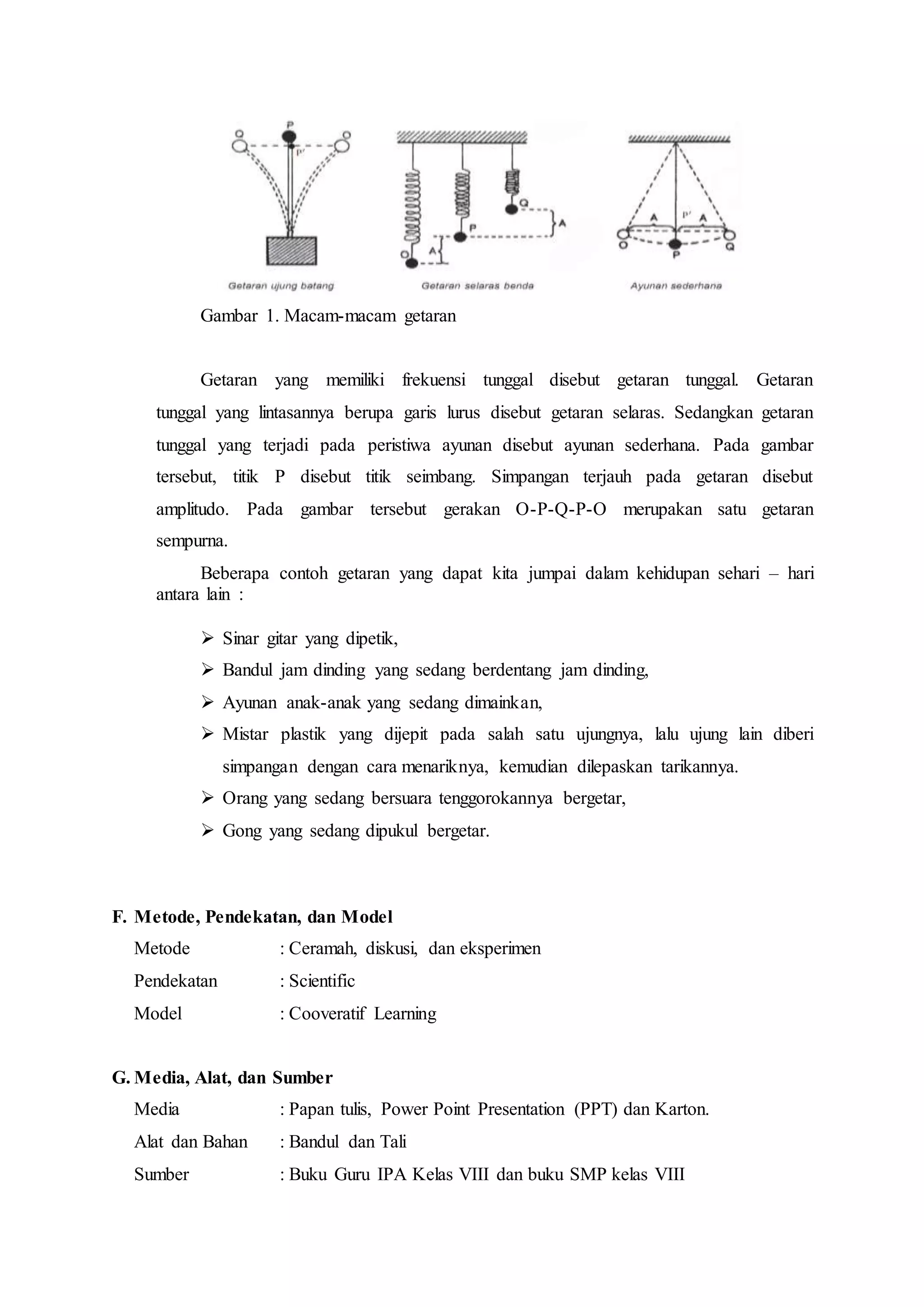 Rencana Pelaksanaan Pembelajaran Materi GETARAN Rezky Awaliah | DOCX