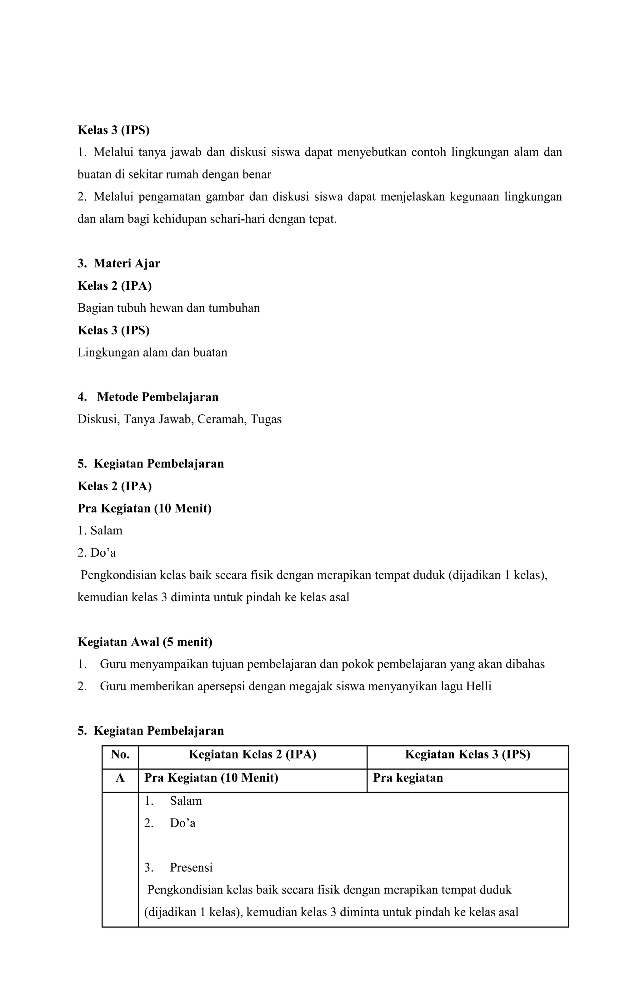 Rencana pelaksanaan pembelajaran kelas rangkap | PDF