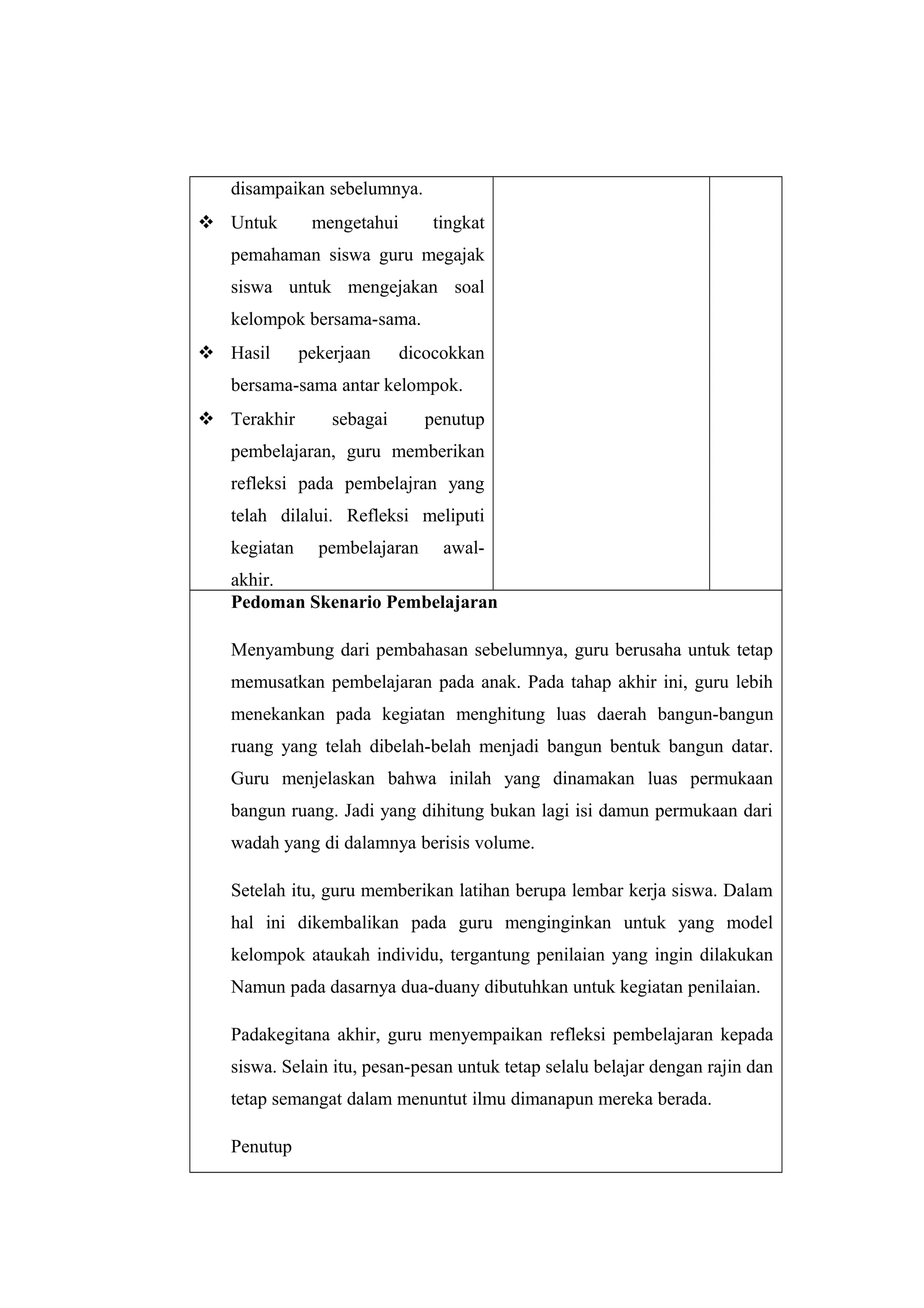 Rencana Pelaksanaan Pembelajaran Matematika | PDF
