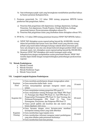 Rencana pelaksanaan pembelajaran pbb | DOCX