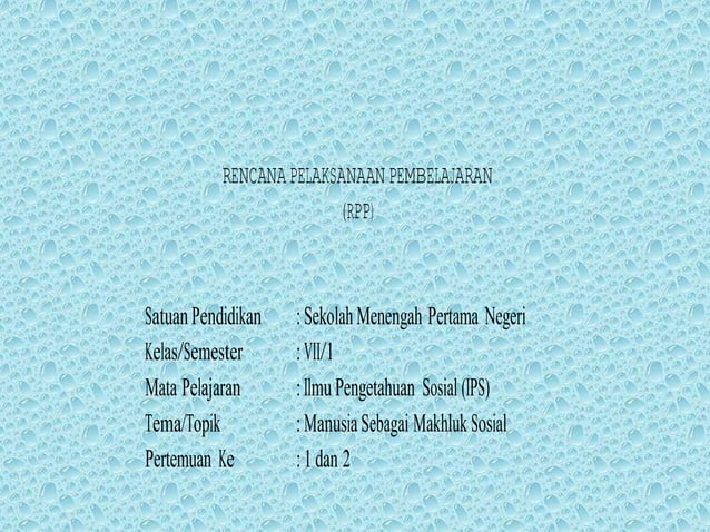 Rencana pelaksanaan pembelajaran (rpp) | PPTX