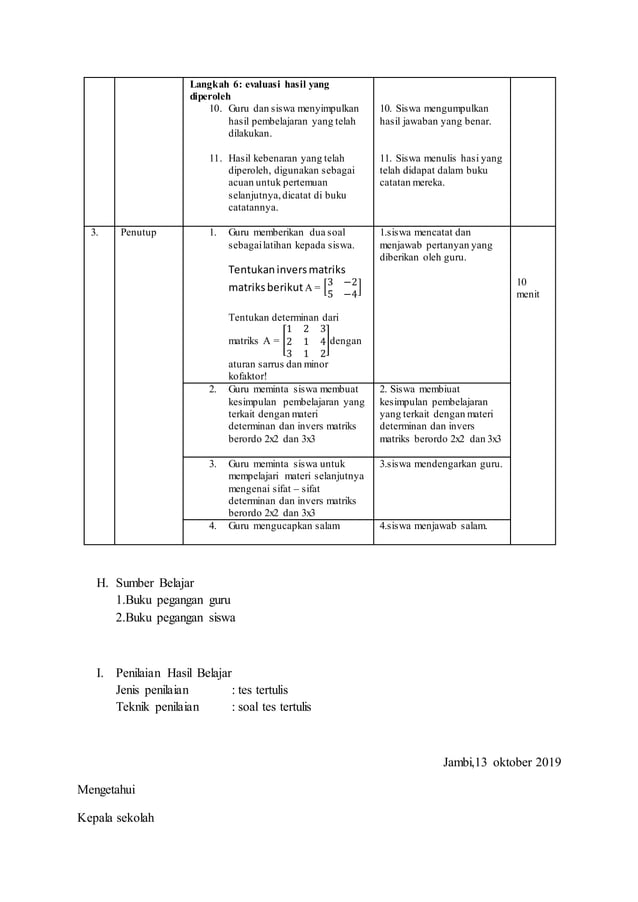 Rencana pelaksanaan pembelajaran (rpp) | PDF