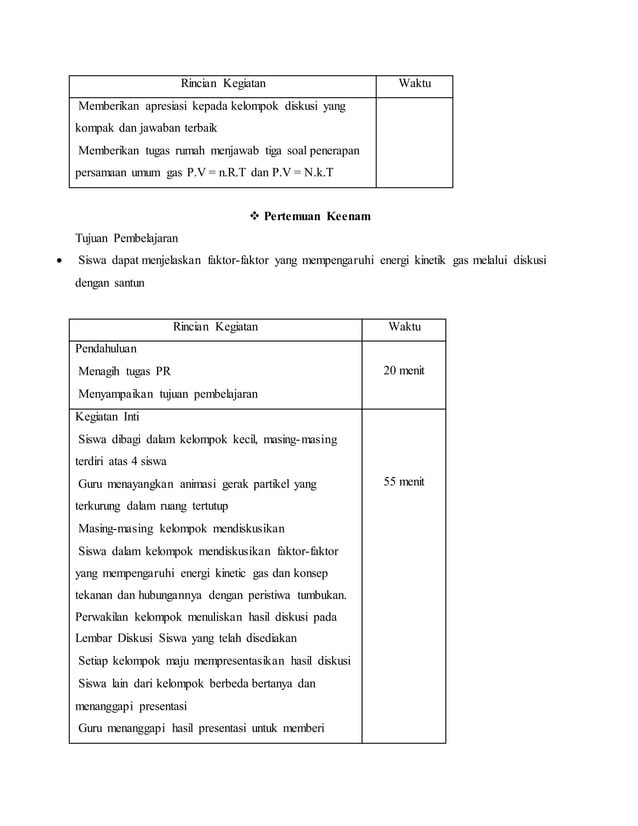 Rencana pelaksanaan pembelajaran tkg | PDF