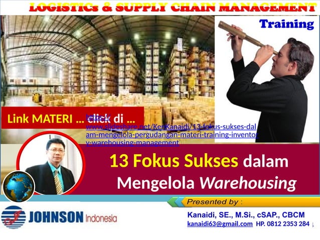 RENCANA PEMAPARAN + Link MATERI (Online Training)_ "LOGISTICS , SCM, Inventory and Warehouse ...