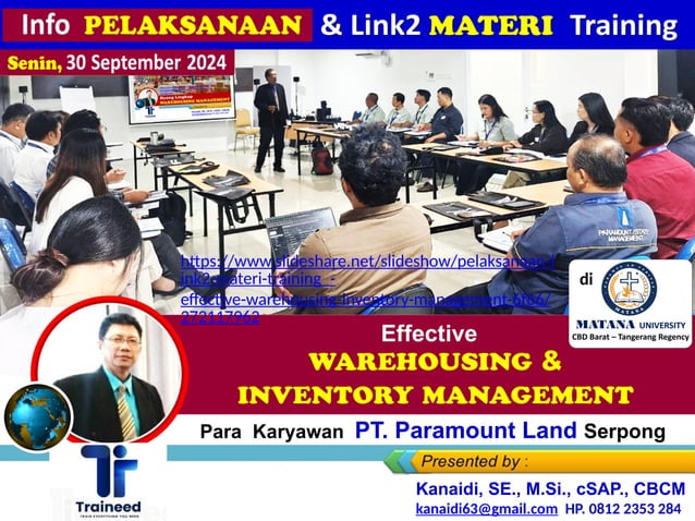 RENCANA PEMAPARAN + Link MATERI (Online Training)_ "LOGISTICS , SCM, Inventory and Warehouse ...