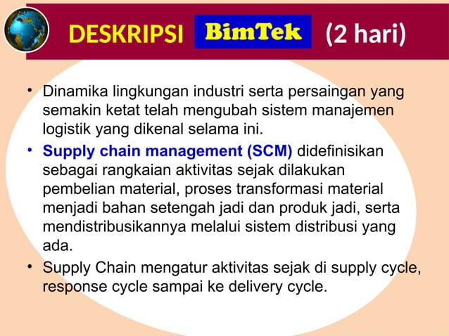 RENCANA PEMAPARAN + Link MATERI (Online Training)_ "LOGISTICS , SCM, Inventory and Warehouse ...