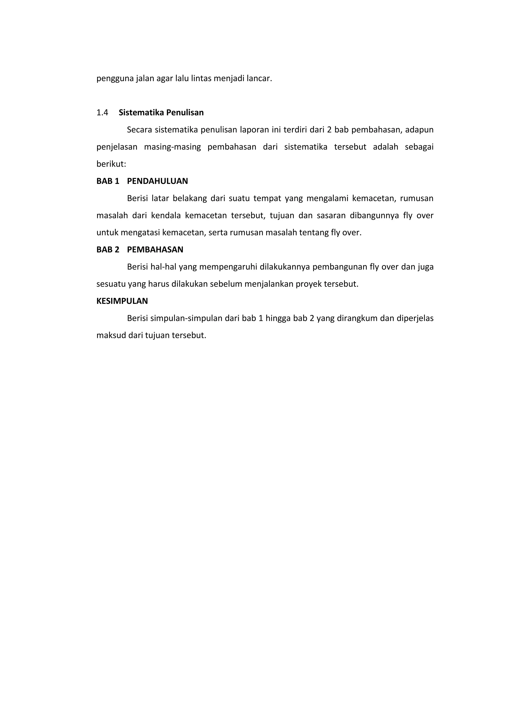 Rencana pembuatan fly over | DOCX