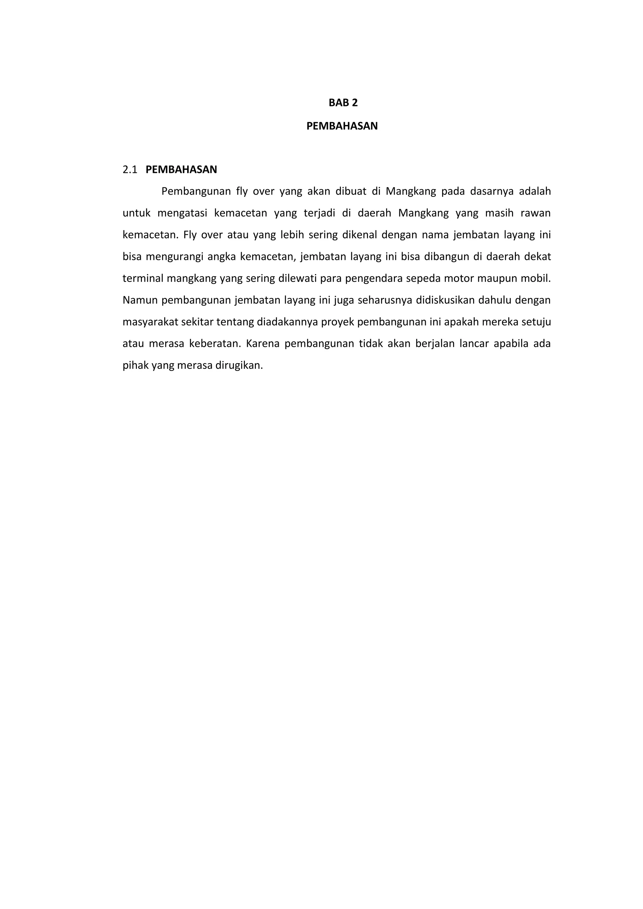 Rencana pembuatan fly over | DOCX