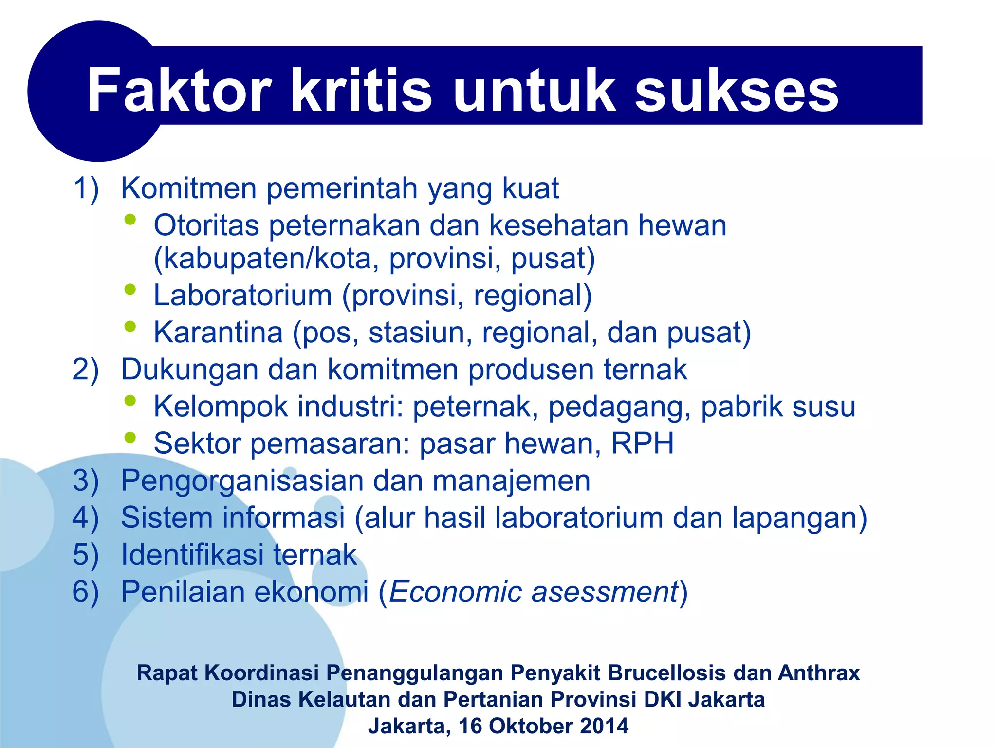 Rencana Pembuatan Roadmap Pembebasan Brucellosis DKI Jakarta - Dinas ...