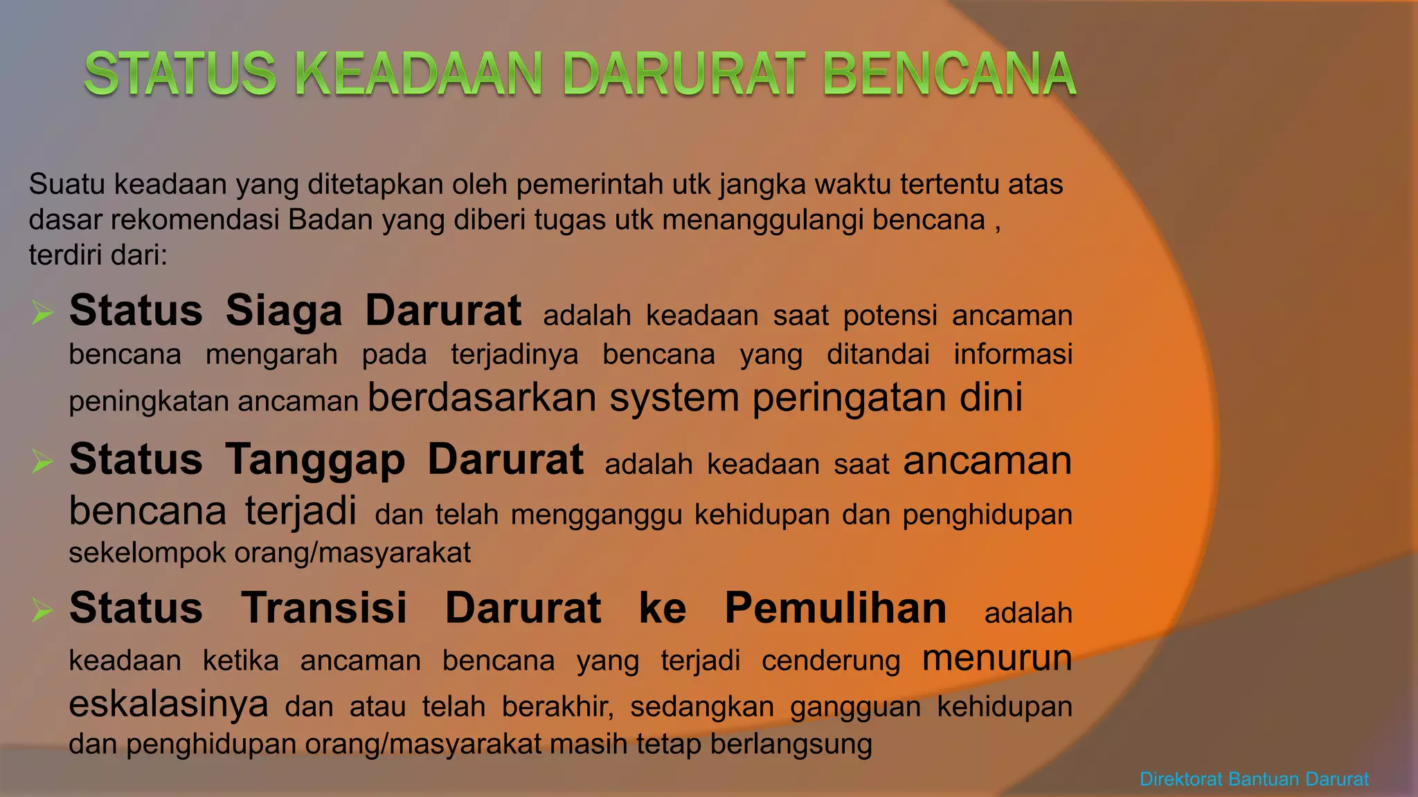 RENCANA PENANGGULANGAN KEDARURATAN BENCANA RPKB (NATIONAL DISASTER ...