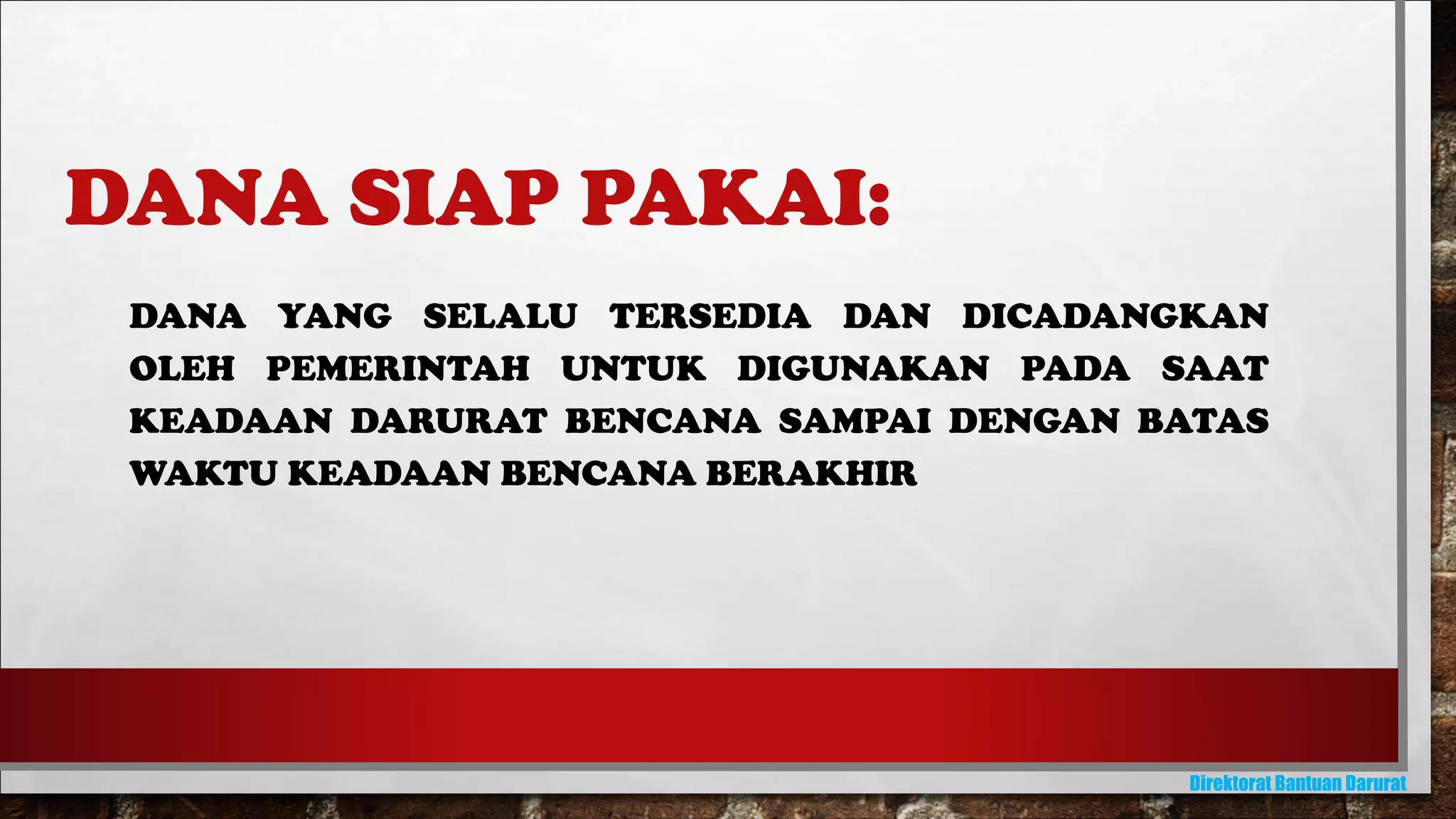 RENCANA PENANGGULANGAN KEDARURATAN BENCANA RPKB (NATIONAL DISASTER ...