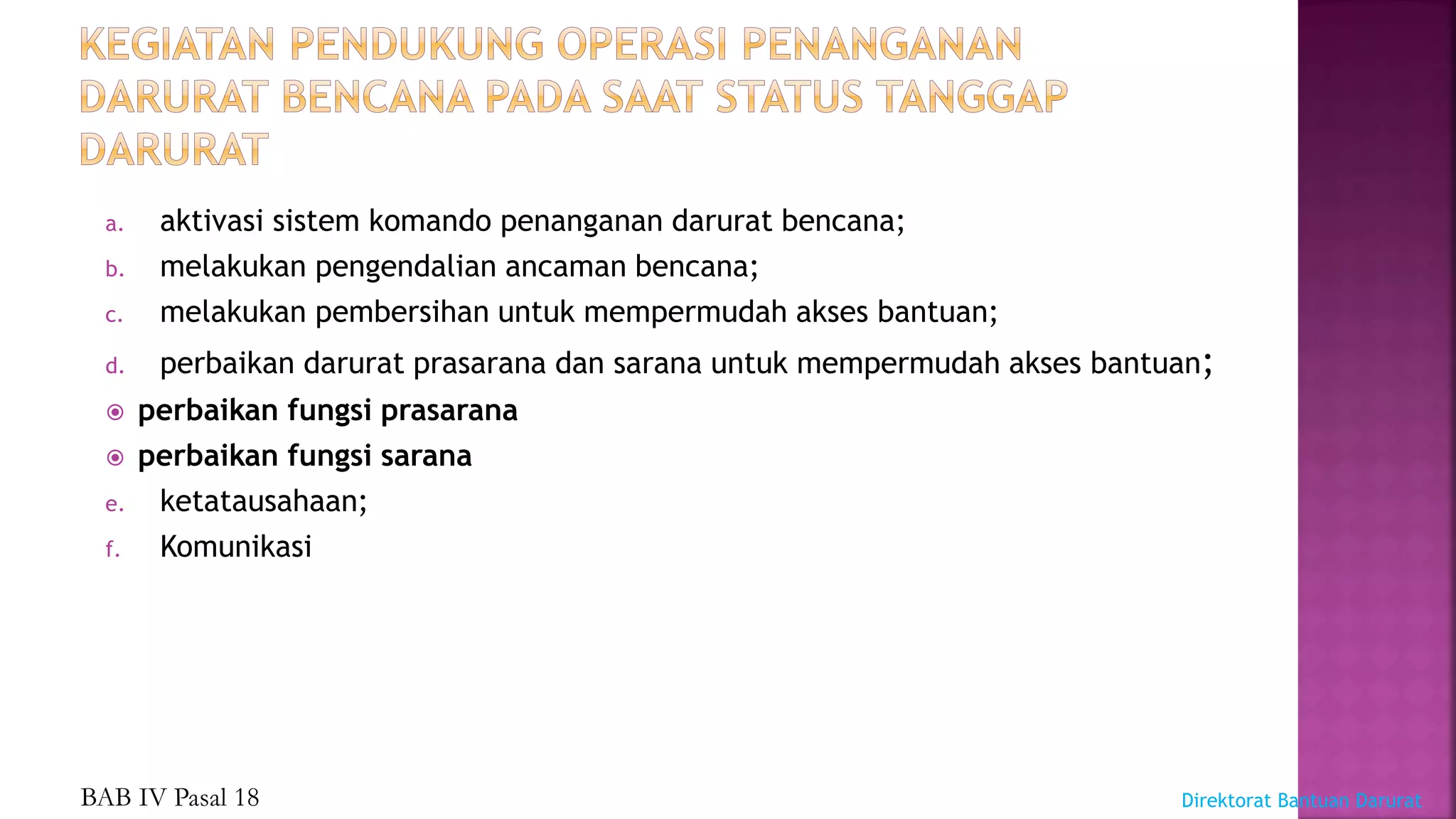 RENCANA PENANGGULANGAN KEDARURATAN BENCANA RPKB (NATIONAL DISASTER ...
