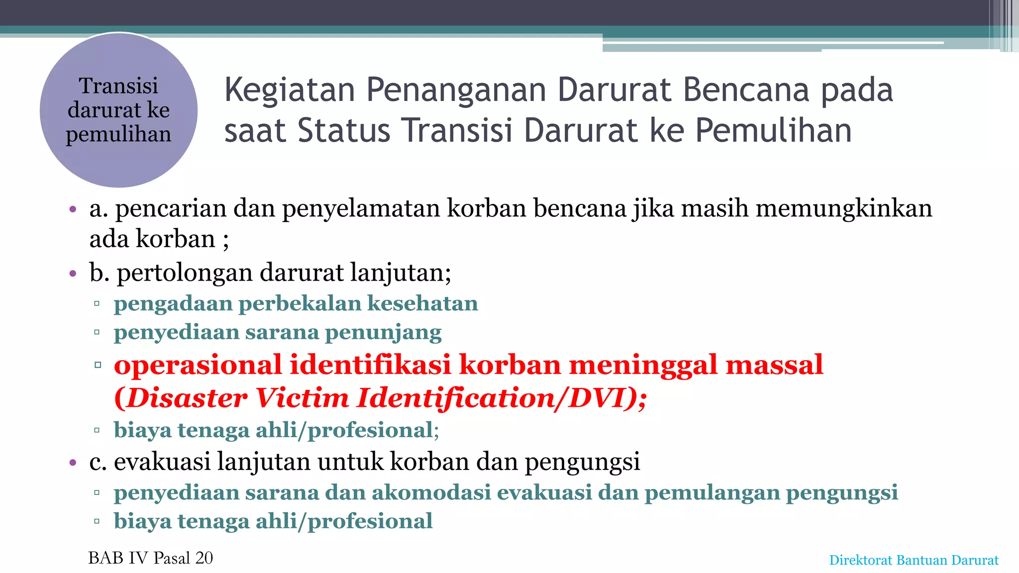 RENCANA PENANGGULANGAN KEDARURATAN BENCANA RPKB (NATIONAL DISASTER ...