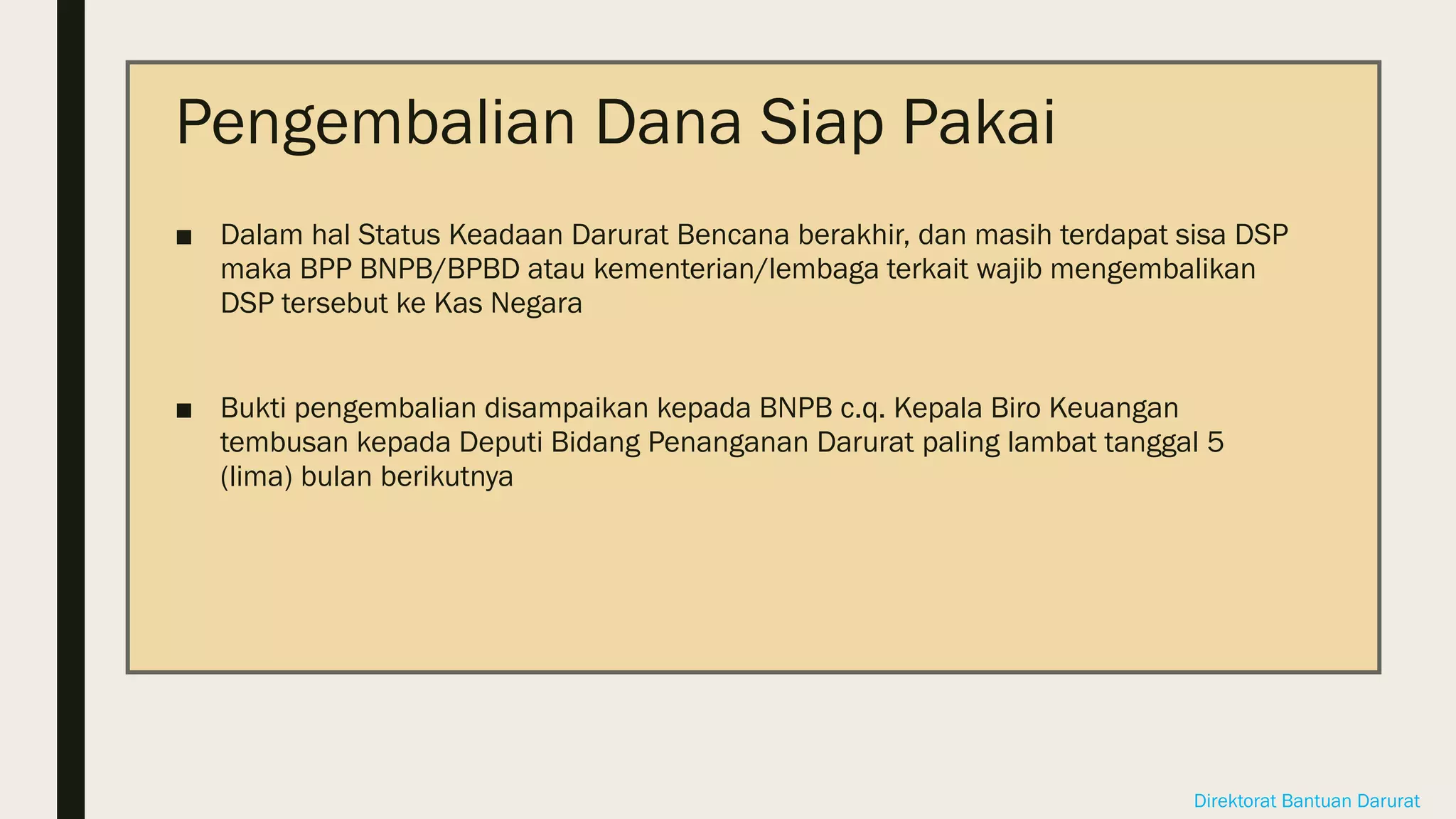 RENCANA PENANGGULANGAN KEDARURATAN BENCANA RPKB (NATIONAL DISASTER ...