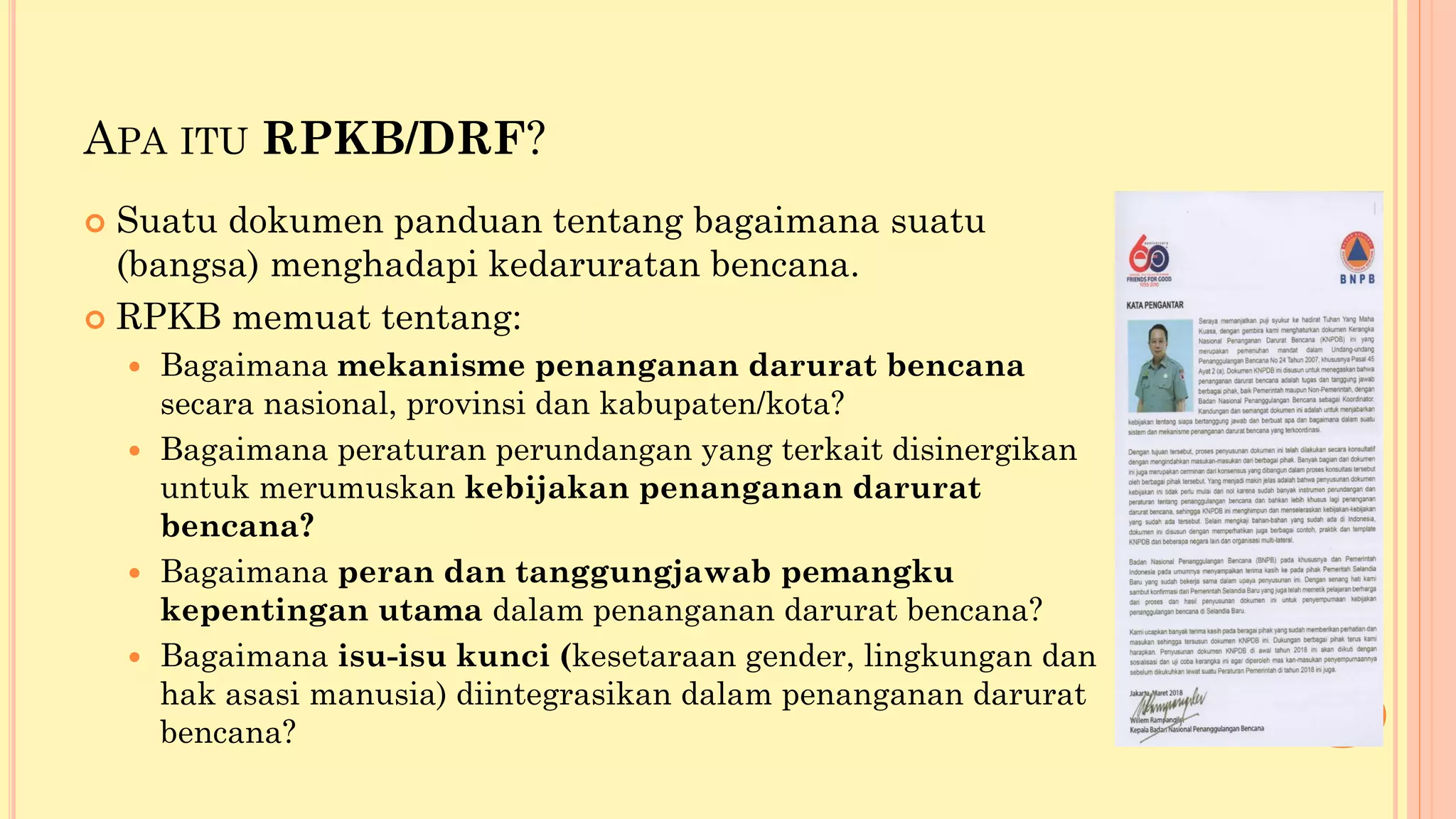 RENCANA PENANGGULANGAN KEDARURATAN BENCANA RPKB (NATIONAL DISASTER ...