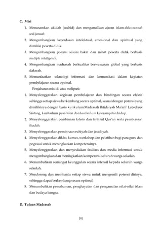 Rencana pengembangan madrasah | DOCX