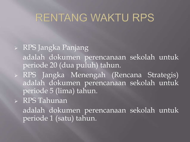 Rencana pengembangan sekolah (rps) | PPTX