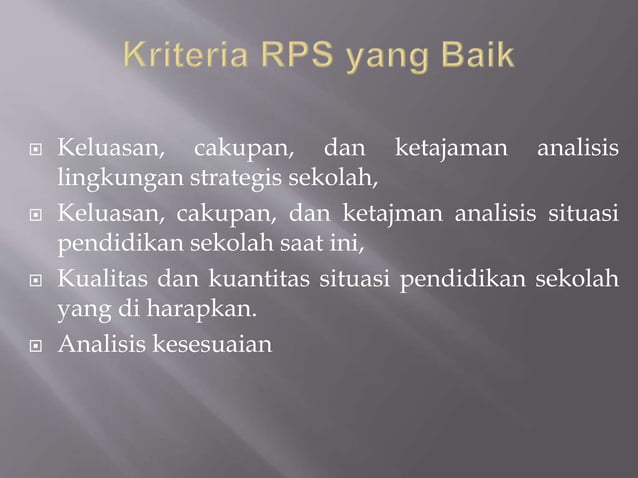 Rencana pengembangan sekolah (rps) | PPTX