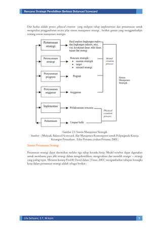 Rencana strategis pendidikan berbasis balanced scorecard - Lila Setiyani | PDF