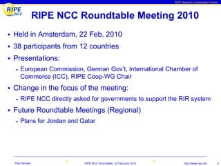 RIPE NCC Internet Governance Update | PPT