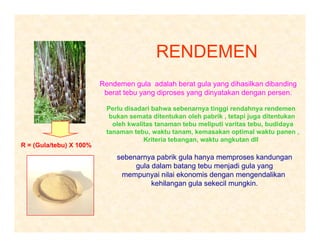 Rendemen Gula Putih | PDF