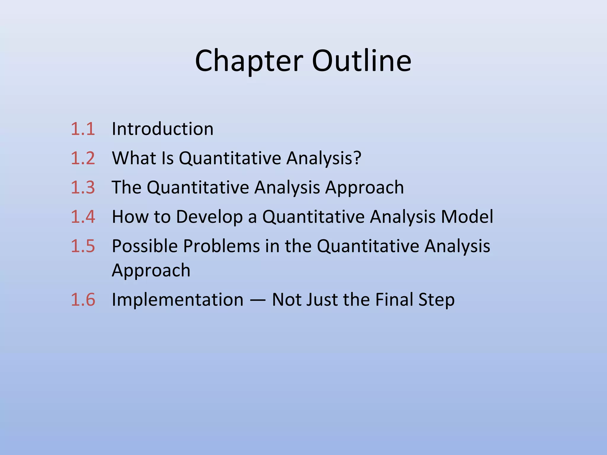 Chapter I-Intro to Quantitative Analysis | PPT