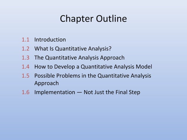Chapter I-Intro to Quantitative Analysis | PPT