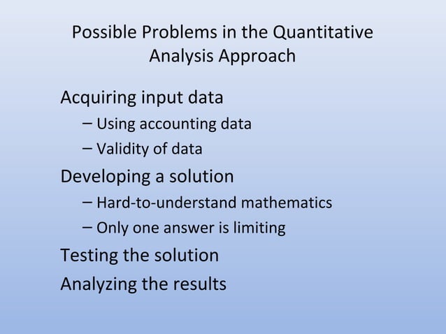 Chapter I-Intro to Quantitative Analysis | PPT