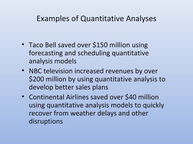 Chapter I-Intro to Quantitative Analysis | PPT