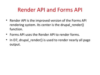 The Render API in Drupal 7 | PPT