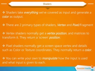 Rendering: Vertices, Indices, UVs and Shaders | PPT
