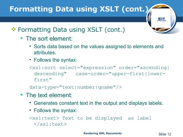 Rendering XML Documents | PPT