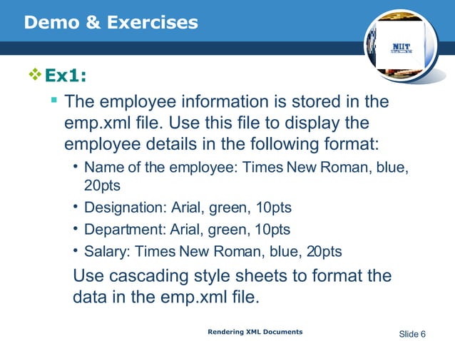 Rendering XML Documents | PPT