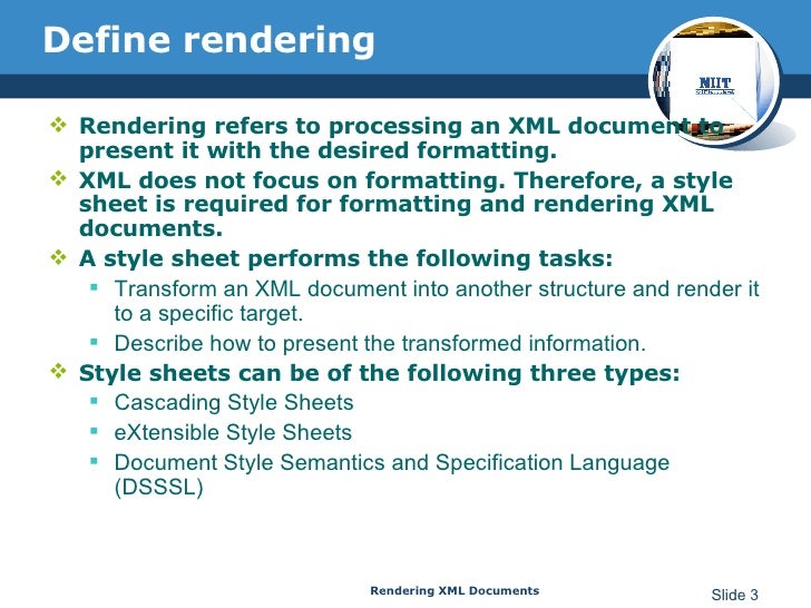 Rendering Xml Documents