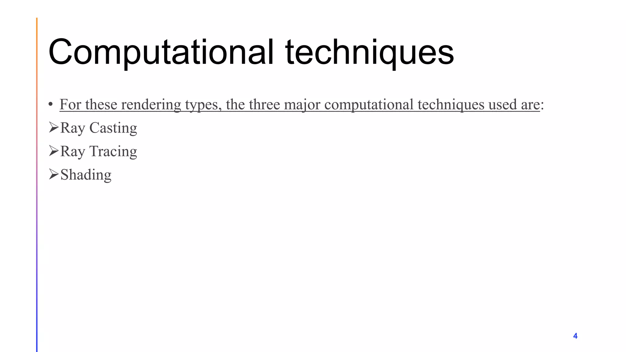 Rendering Algorithmspptx 3 D Graphics Computer Software And