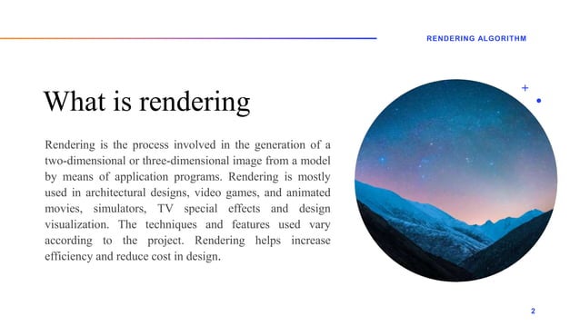 Rendering Algorithmspptx 3 D Graphics Computer Software And