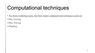 Rendering Algorithms.pptx | 3-D Graphics | Computer Software and Applications