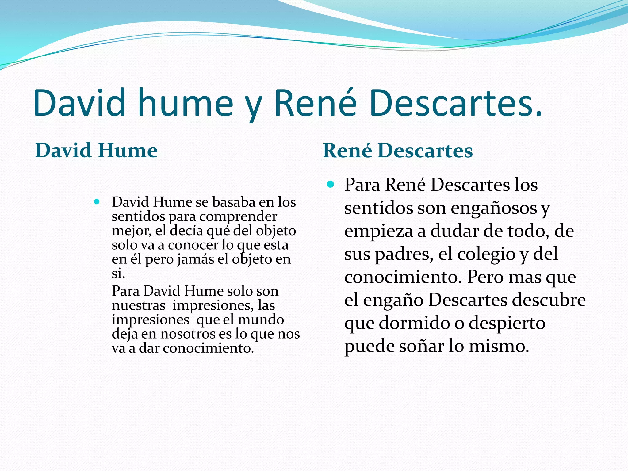 René descartes y david hume | PPT