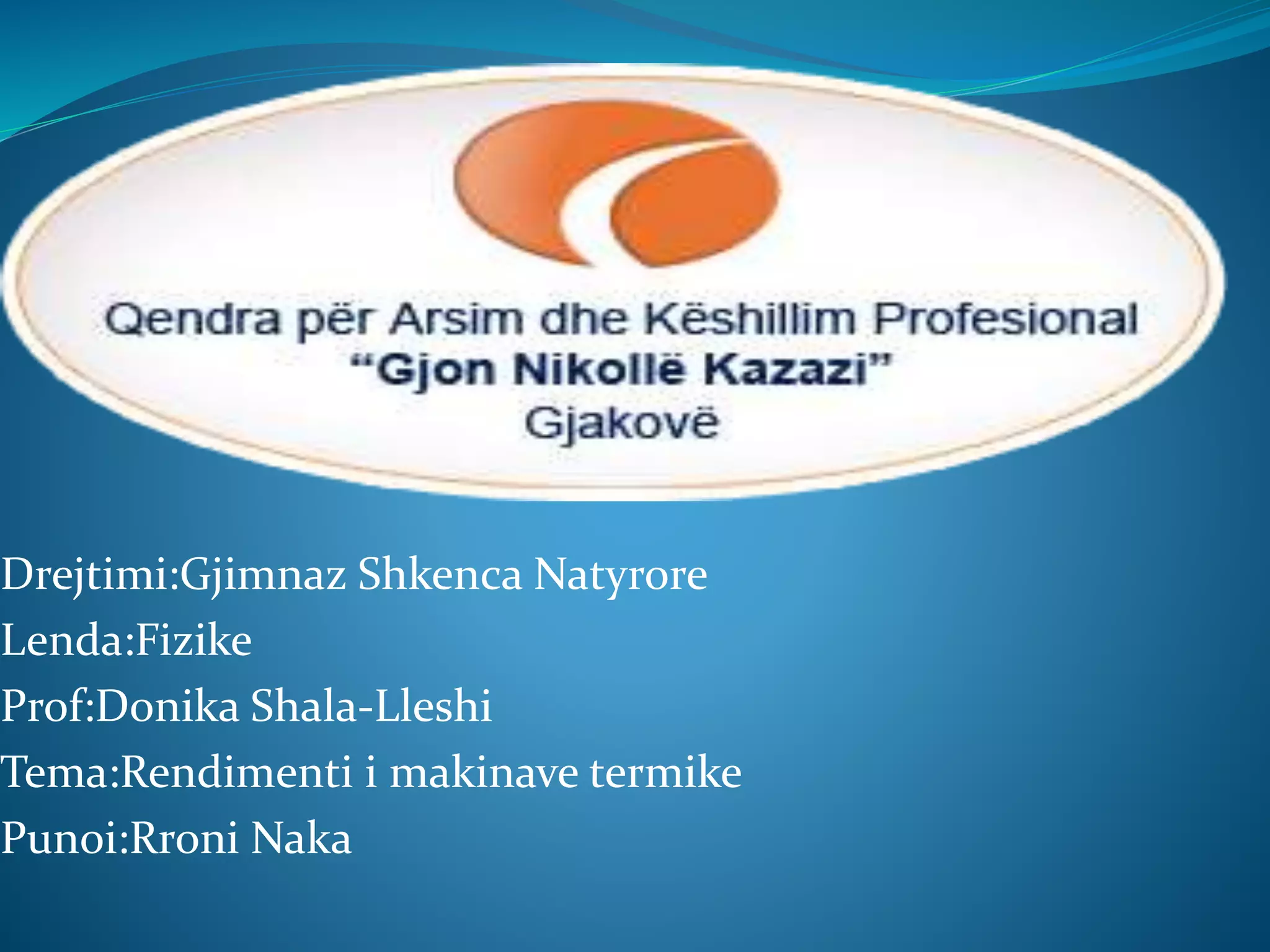 Rendimenti i makinave termike | PPTX