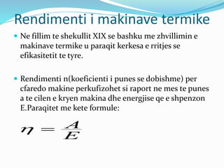 Rendimenti i makinave termike | PPTX