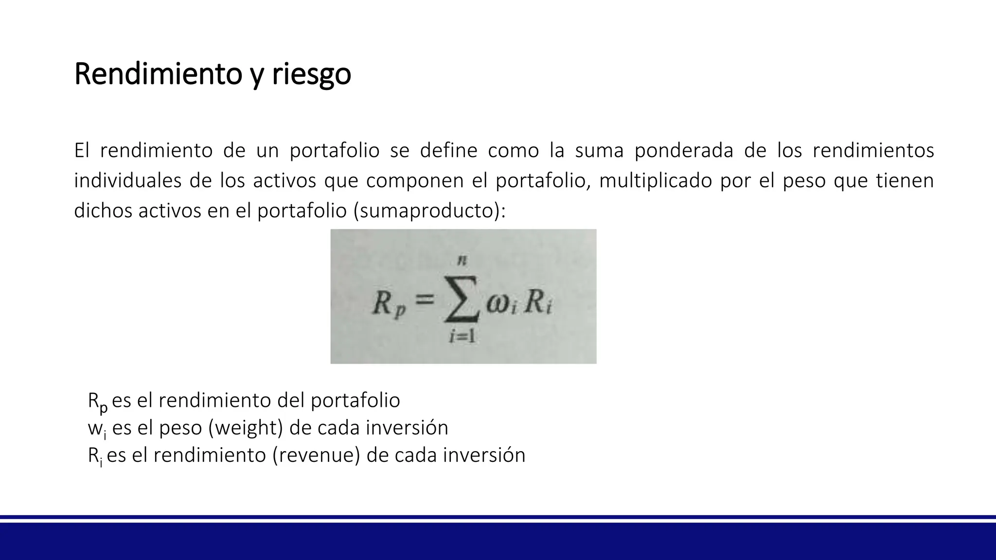 Cálculo de portafolio, Rendimiento y riesgo.pptx
