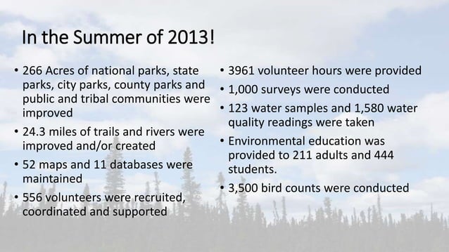 Environmental stewards program and River Restoration Program - Michael ...