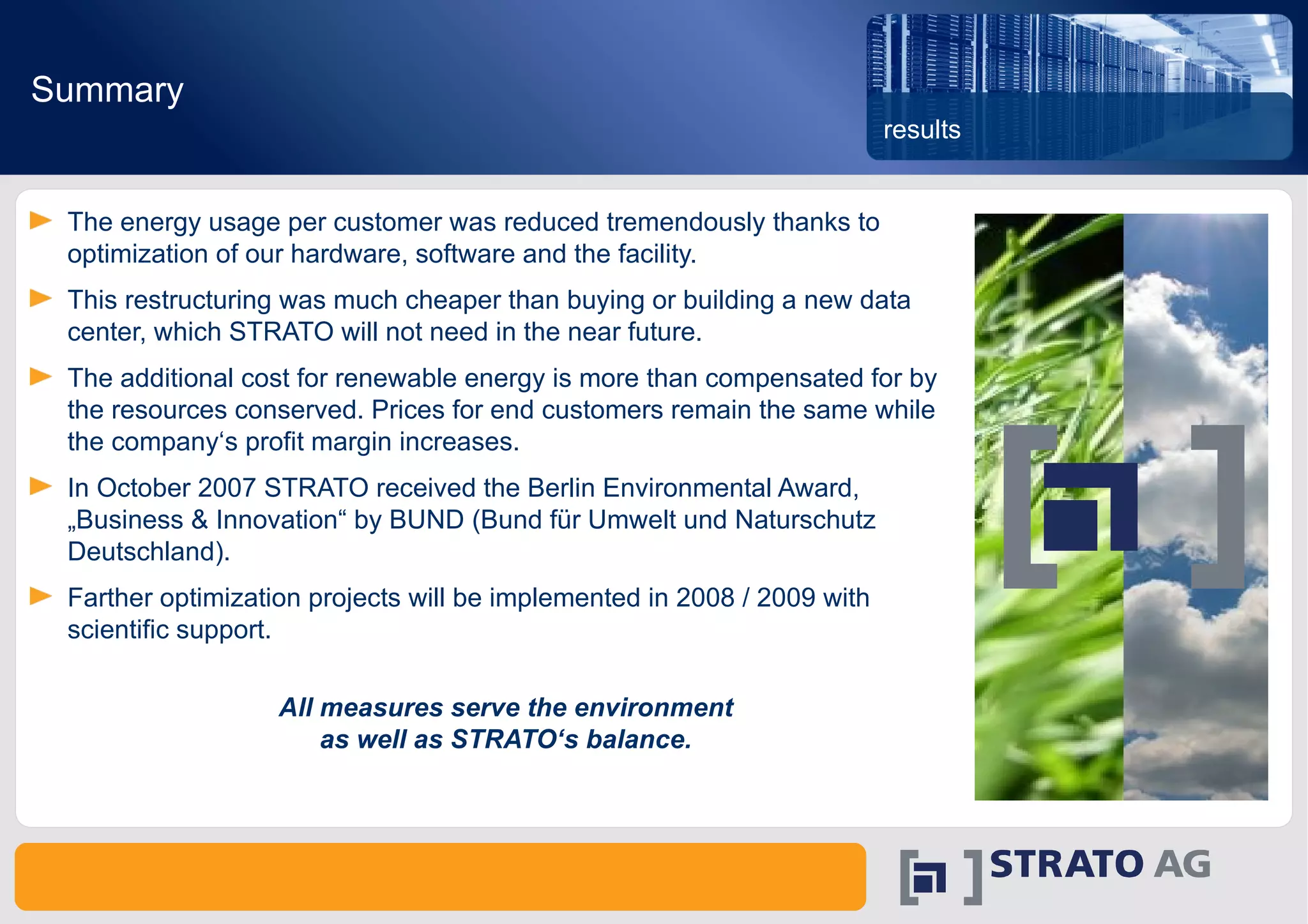 Green IT @ STRATO - Rene Weinholtz | PPT