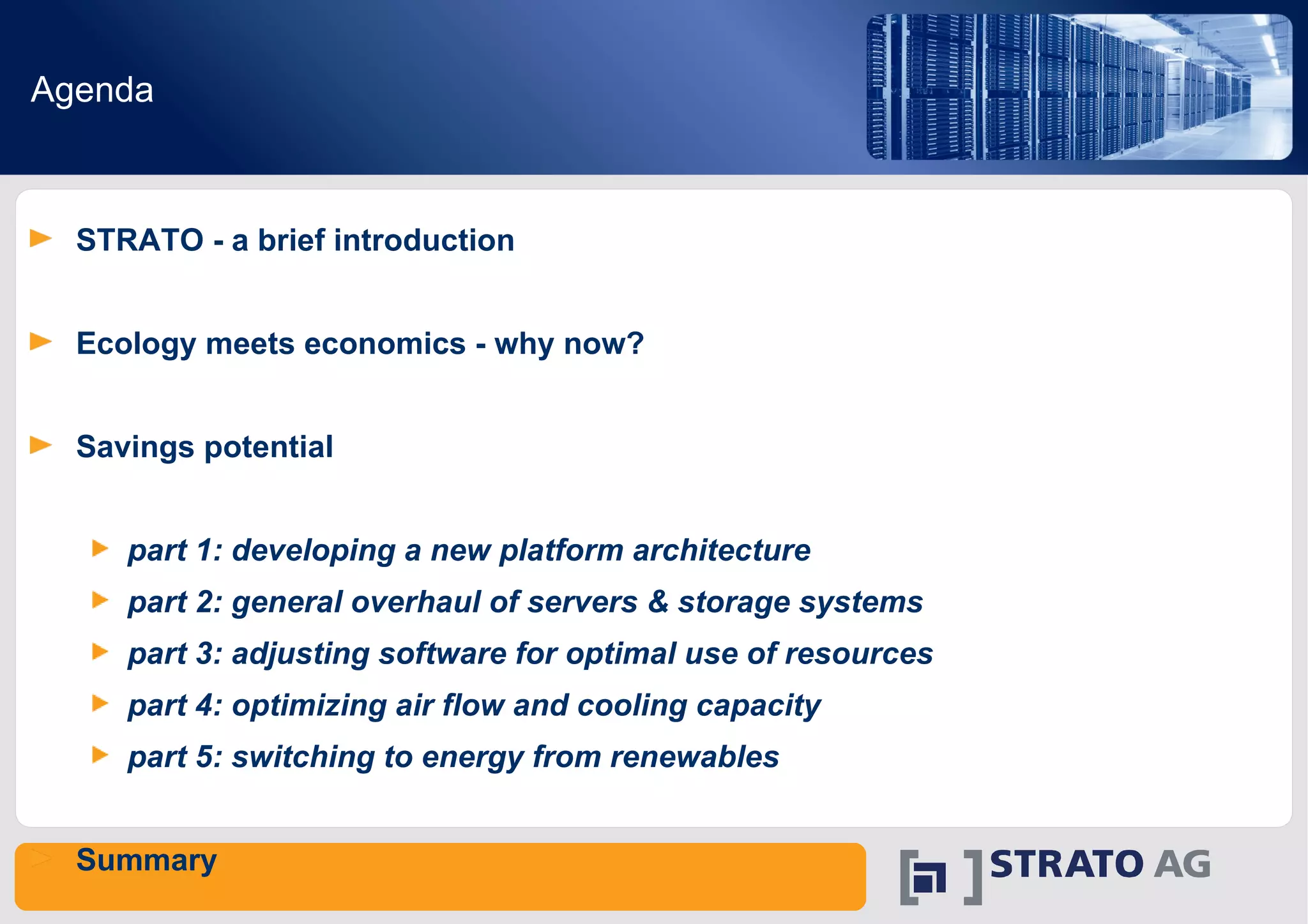 Green IT @ STRATO - Rene Weinholtz | PPT
