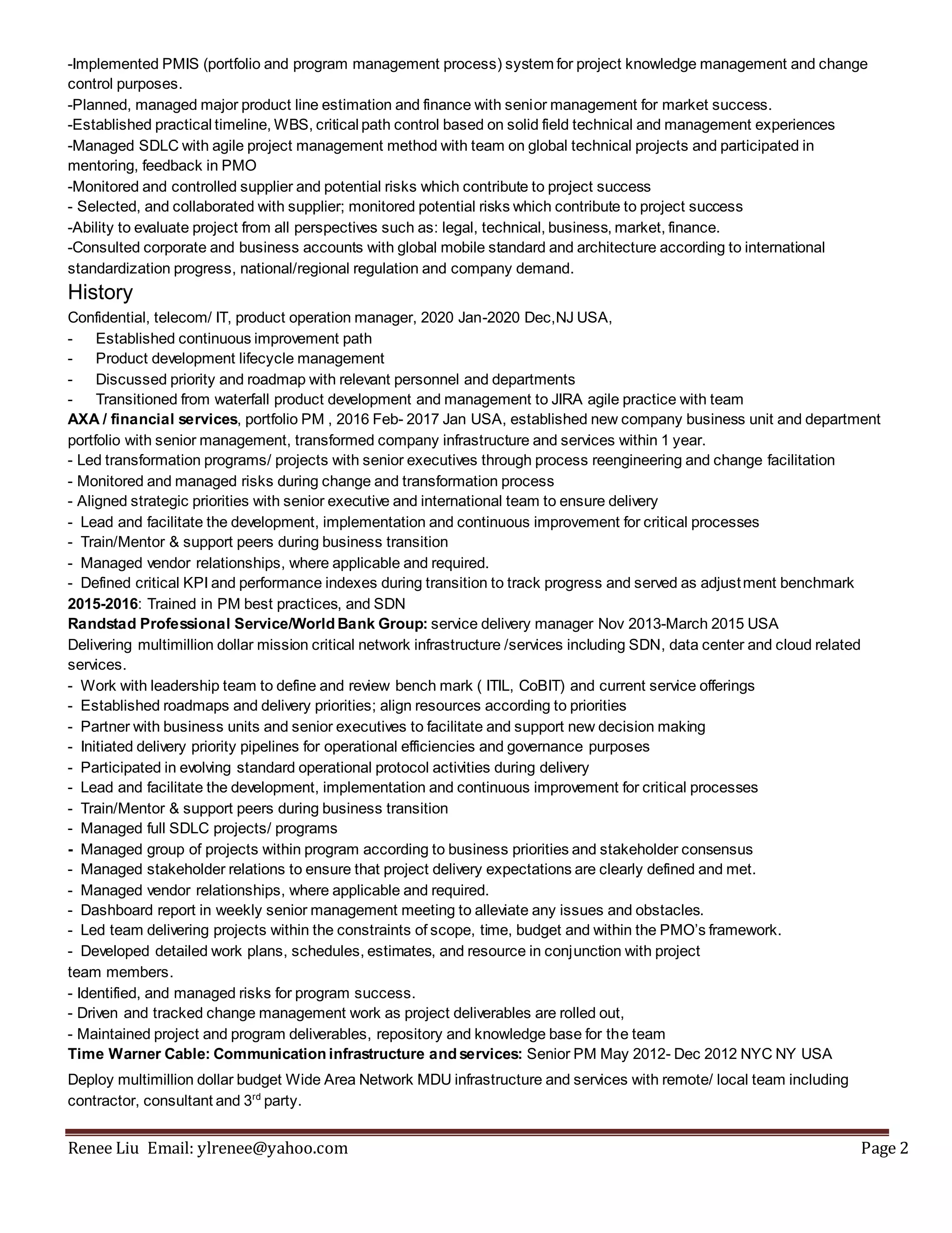 Renee 2020 resume ch dc | PDF