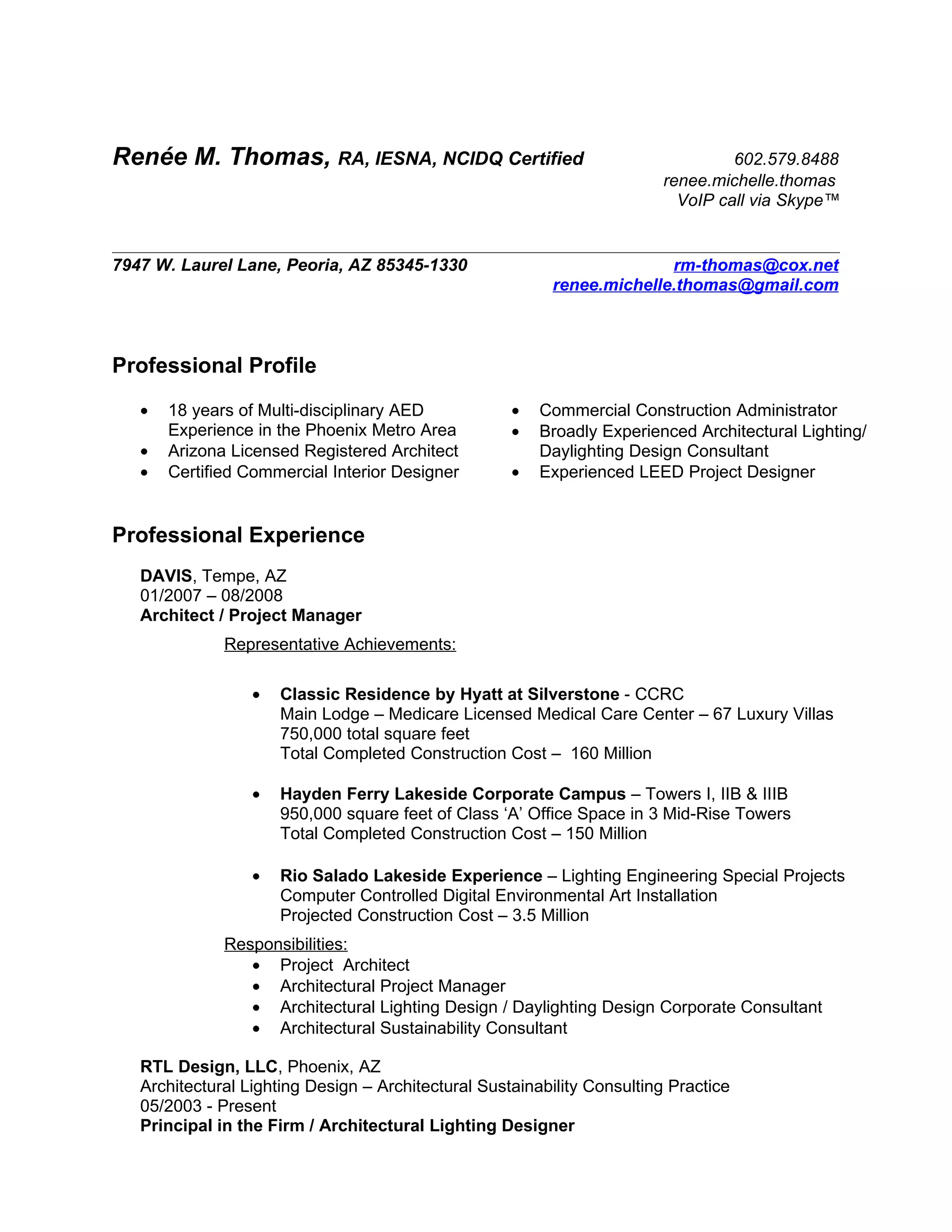 Renee M Thomas Resume | PDF