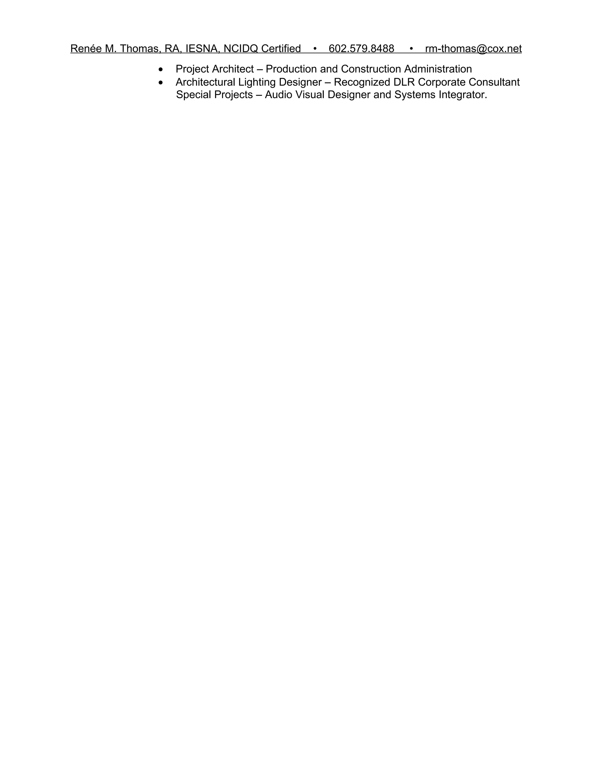 Renee M Thomas Resume | PDF